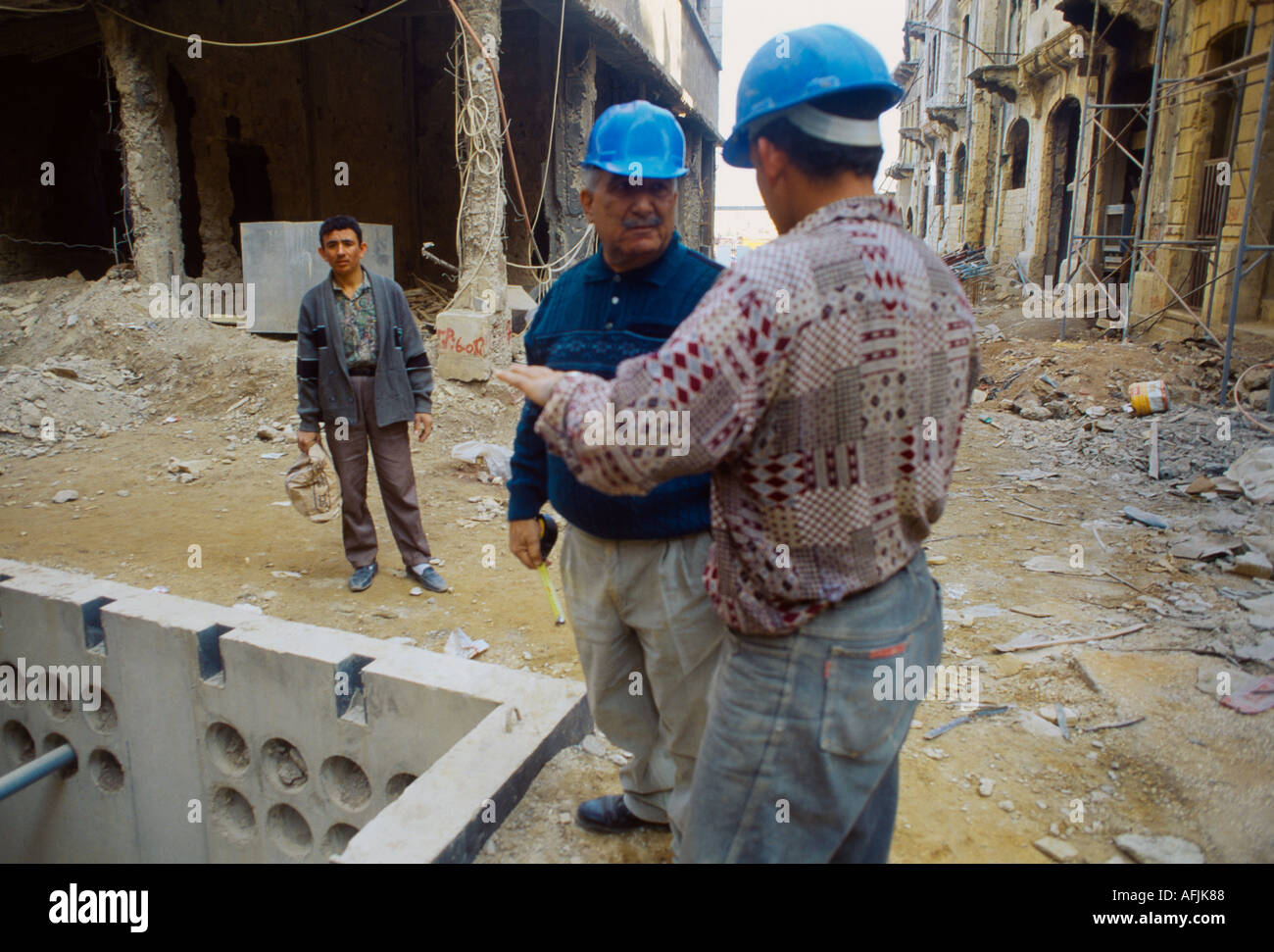 Beirut Lebanon Solidere Working On Pedestrian Street Stock Photo - Alamy