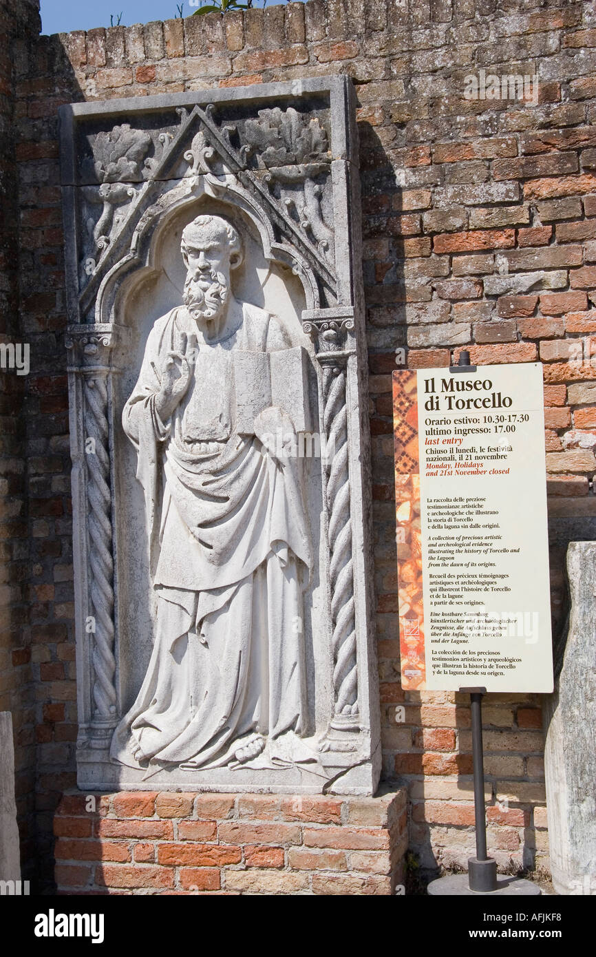 Religious sculpture Il Museo di Torcello Torcello Italy Stock Photo - Alamy