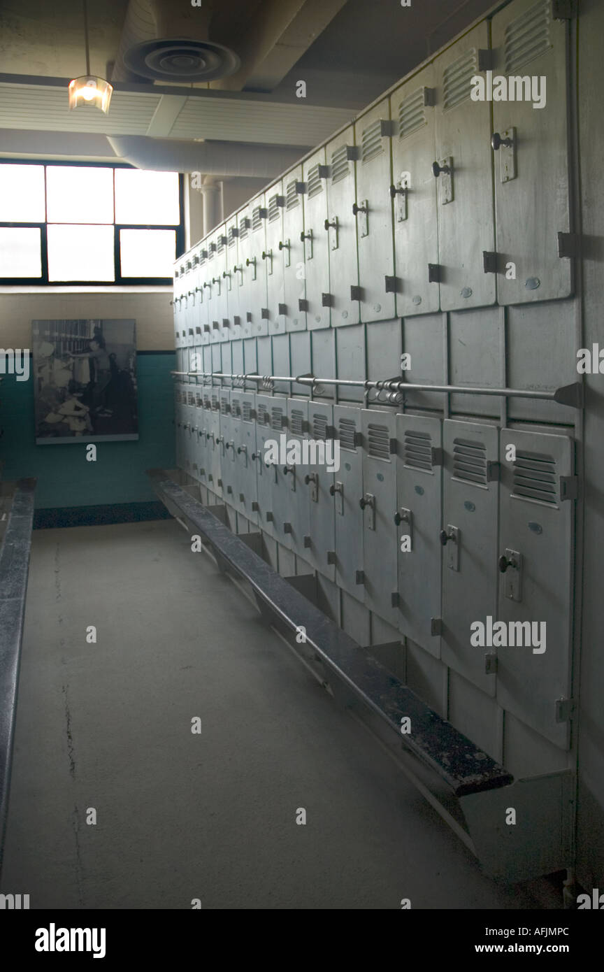 Miners locker room Blaenavon National Coal Museum Torfaen South Wales ...