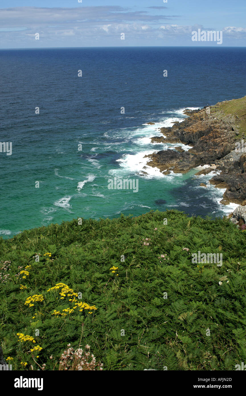 Coastline between Carn Naun and Clodgy points Penwith Cornwall Stock ...