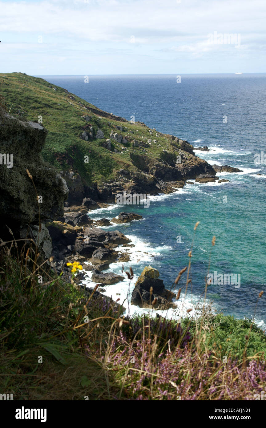 Coastline between Carn Naun and Clodgy points Penwith Cornwall Stock ...