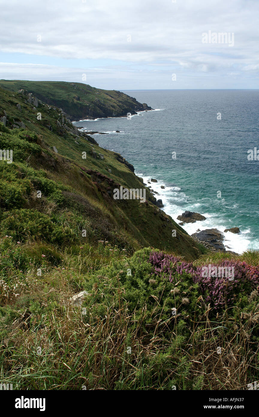 Coastline between Carn Naun and Clodgy points Penwith Cornwall Stock ...