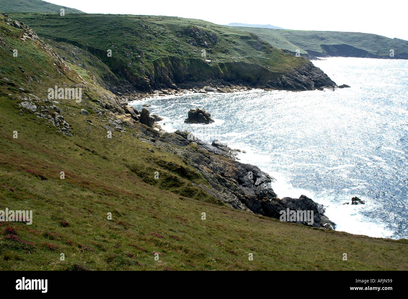 Porthzennor cove Wicca pool Zennor head from Mussel point Penwith ...