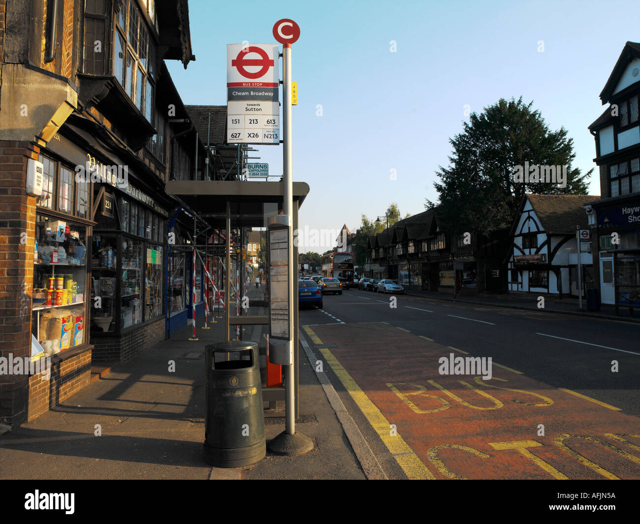 Bus Stop Bus Shelter in Cheam Surrey England Stock Photo - Alamy