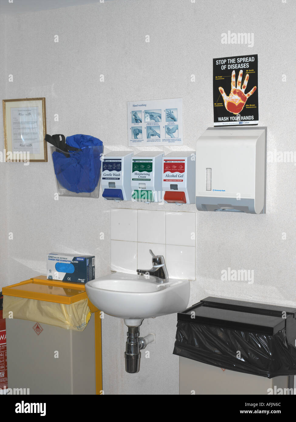 Outside Hospital Side Ward Including Washing Gels Warning Sign Box of ...