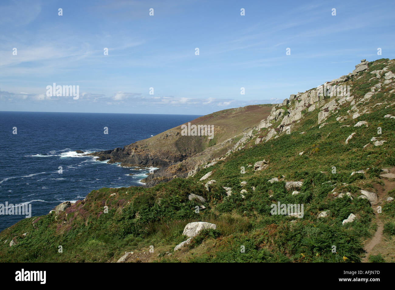 Coastline between Zennor head porthzennor cove and Mussel point Penwith ...