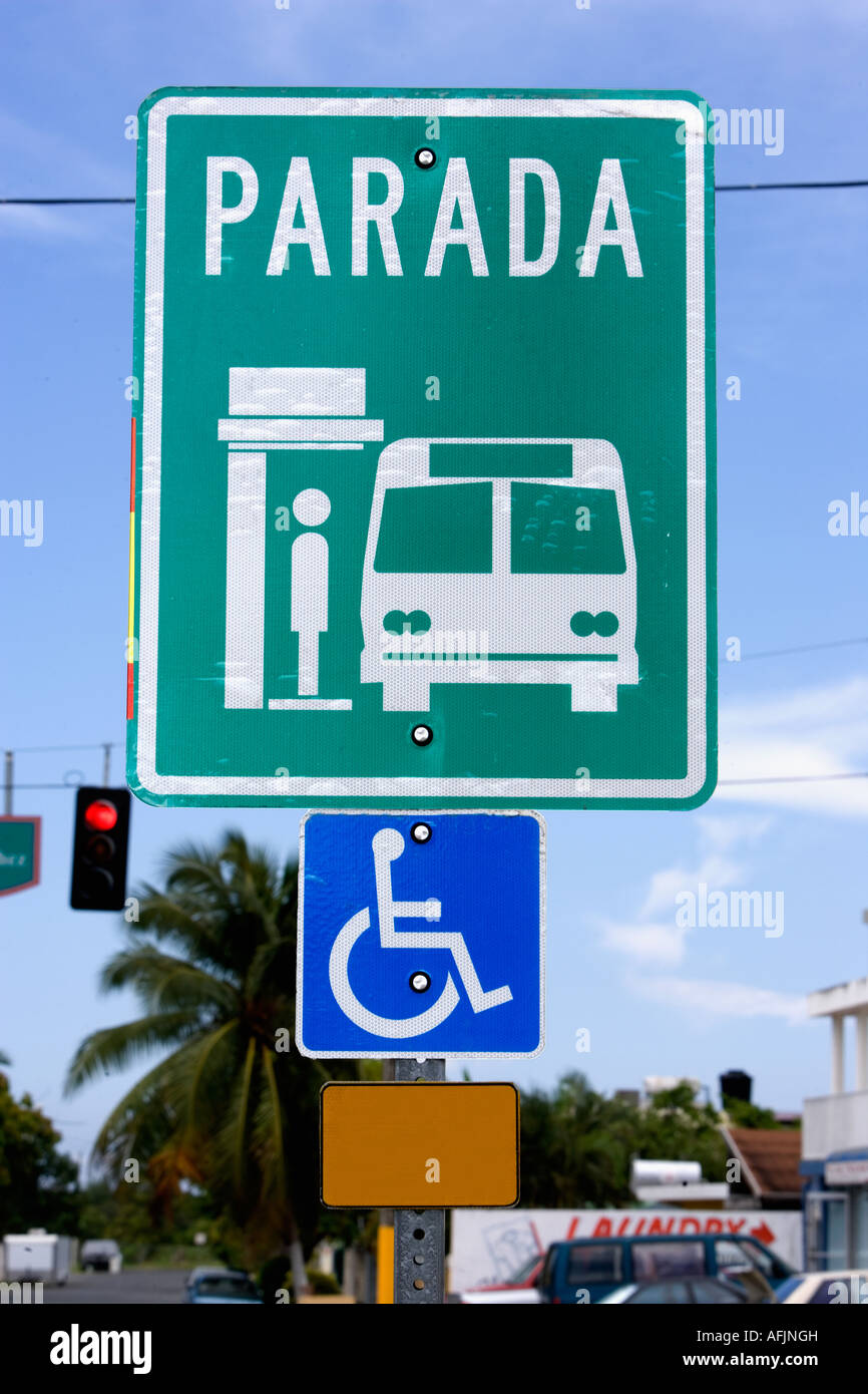 Bus Stop Sign Spanish Hi res Stock Photography And Images Alamy