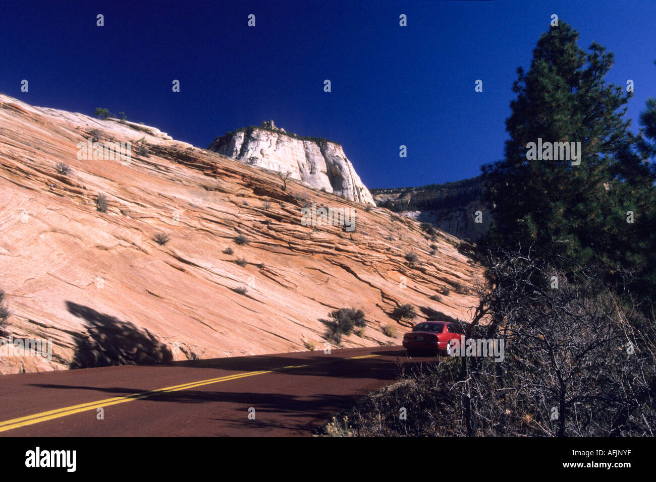 Rock outcrop and road Arizona USA Stock Photo - Alamy