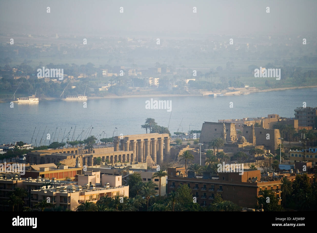 Aerial Luxor Temple On Nile High Resolution Stock Photography and ...