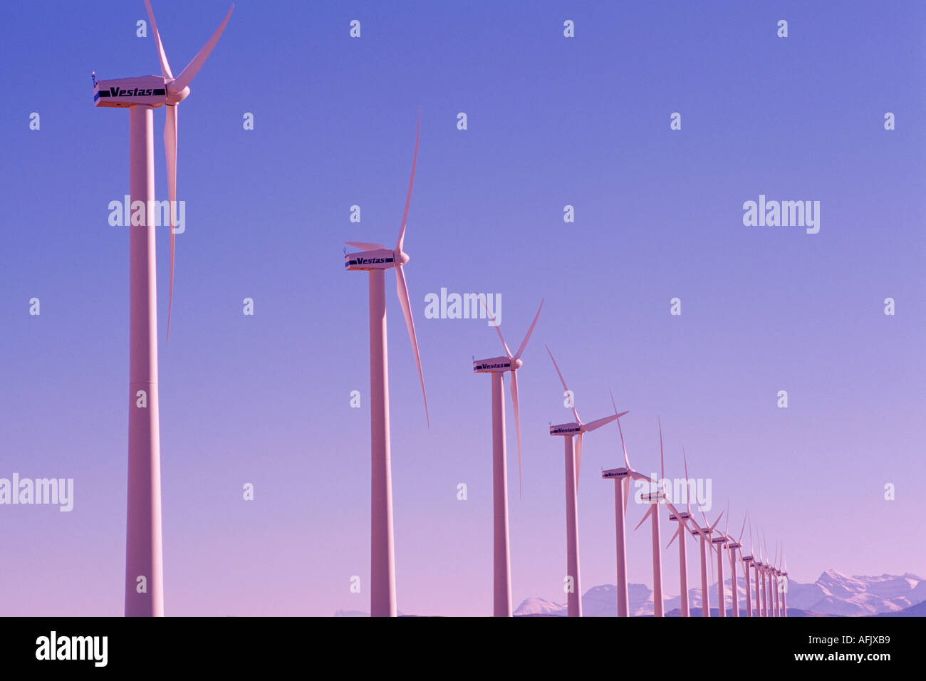 Wind Turbines generate Electricity at Wind Farm near Pincher Creek in ...
