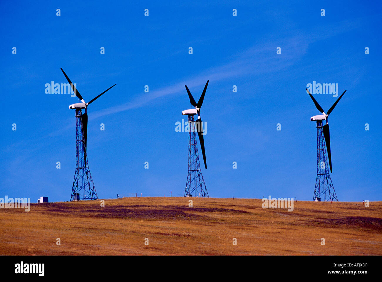 Wind Turbines generate Electricity at Wind Farm near Pincher Creek in ...