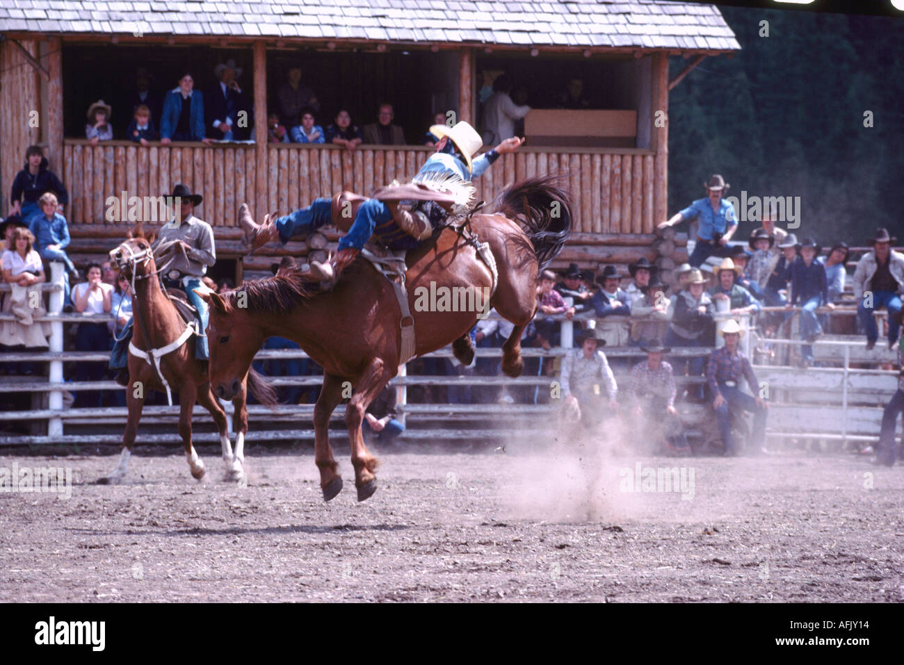 Bareback Riding at the Chopaka Rodeo in the Town of Cawston in the ...