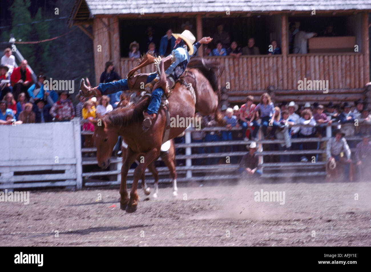 Bareback Riding at the Chopaka Rodeo in the Town of Cawston in the ...