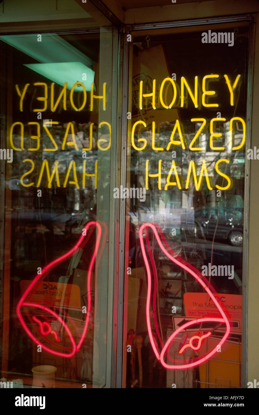 Virginia fredericksburg caroline street honey glazed hams neon sign hi ...