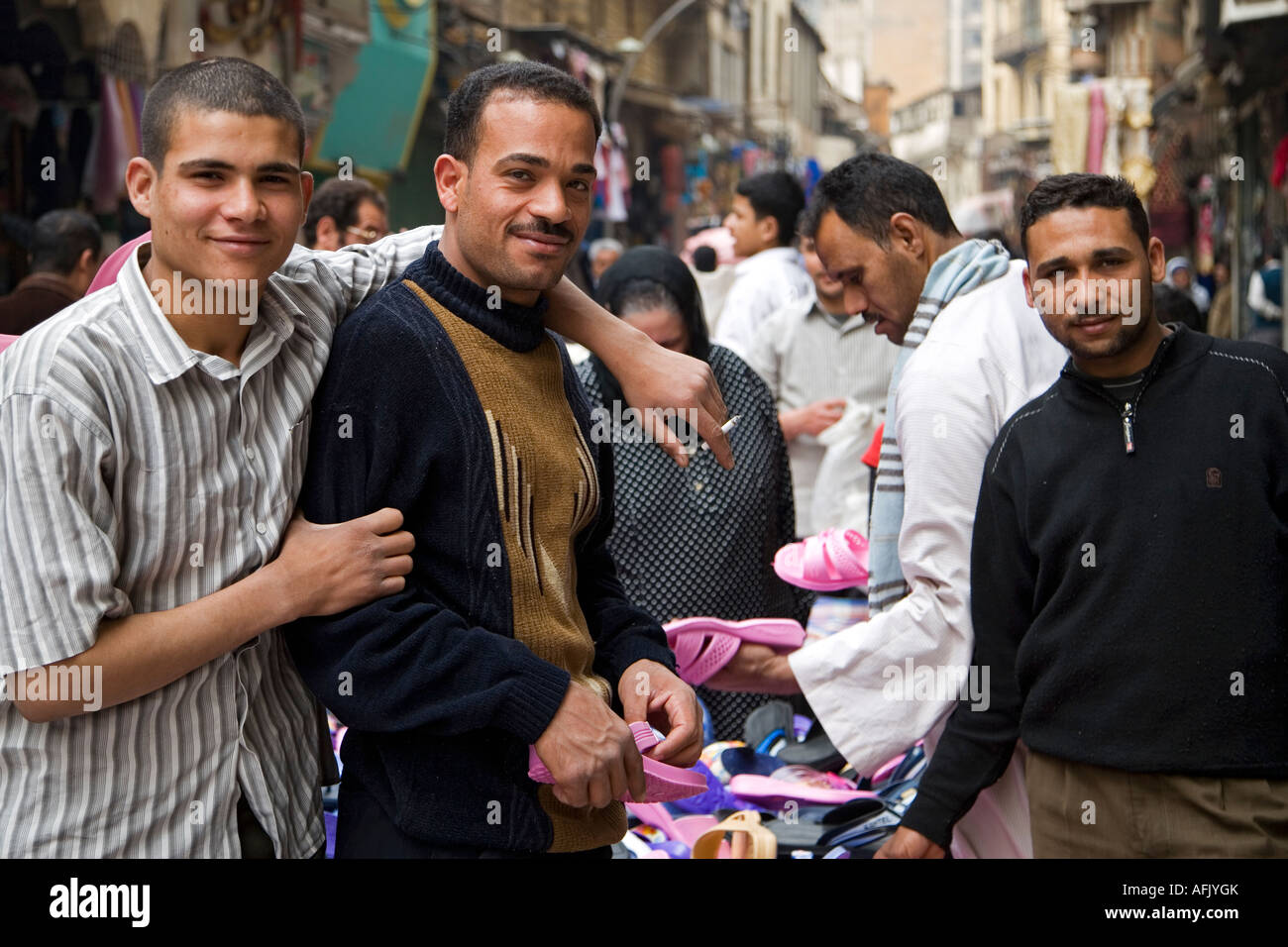 Characters in the market on Sharia El Muski near Khan el-Khalili, Cairo ...