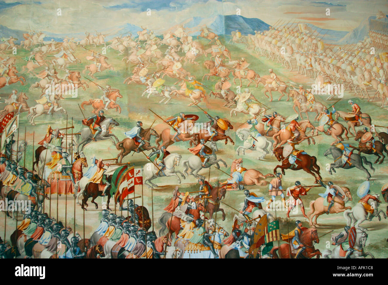 Hall of Battles mural Monasterio de El Escorial Madrid Spain Europe ...