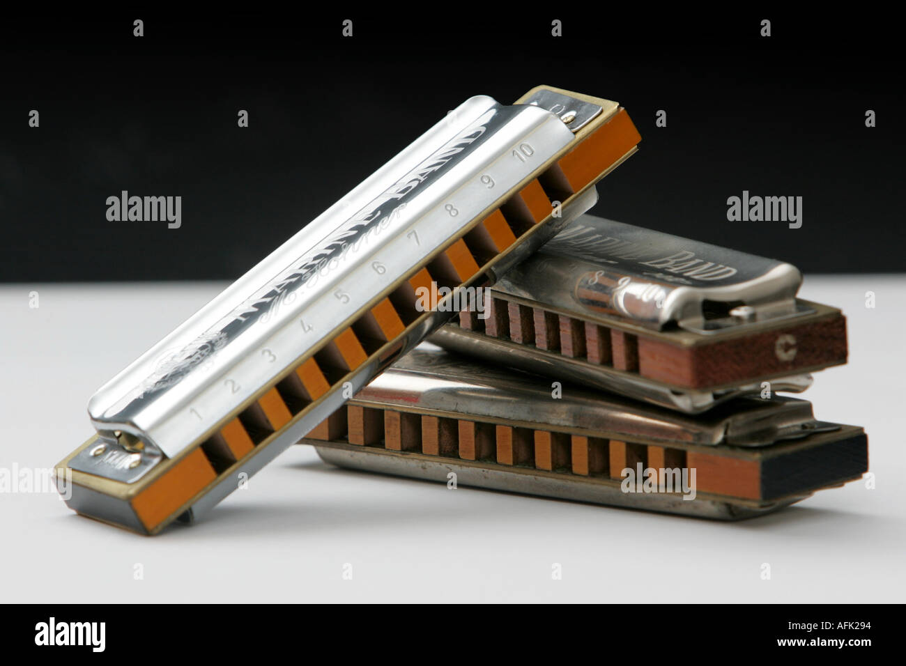 Selection of harmonicas mouth organs Stock Photo - Alamy