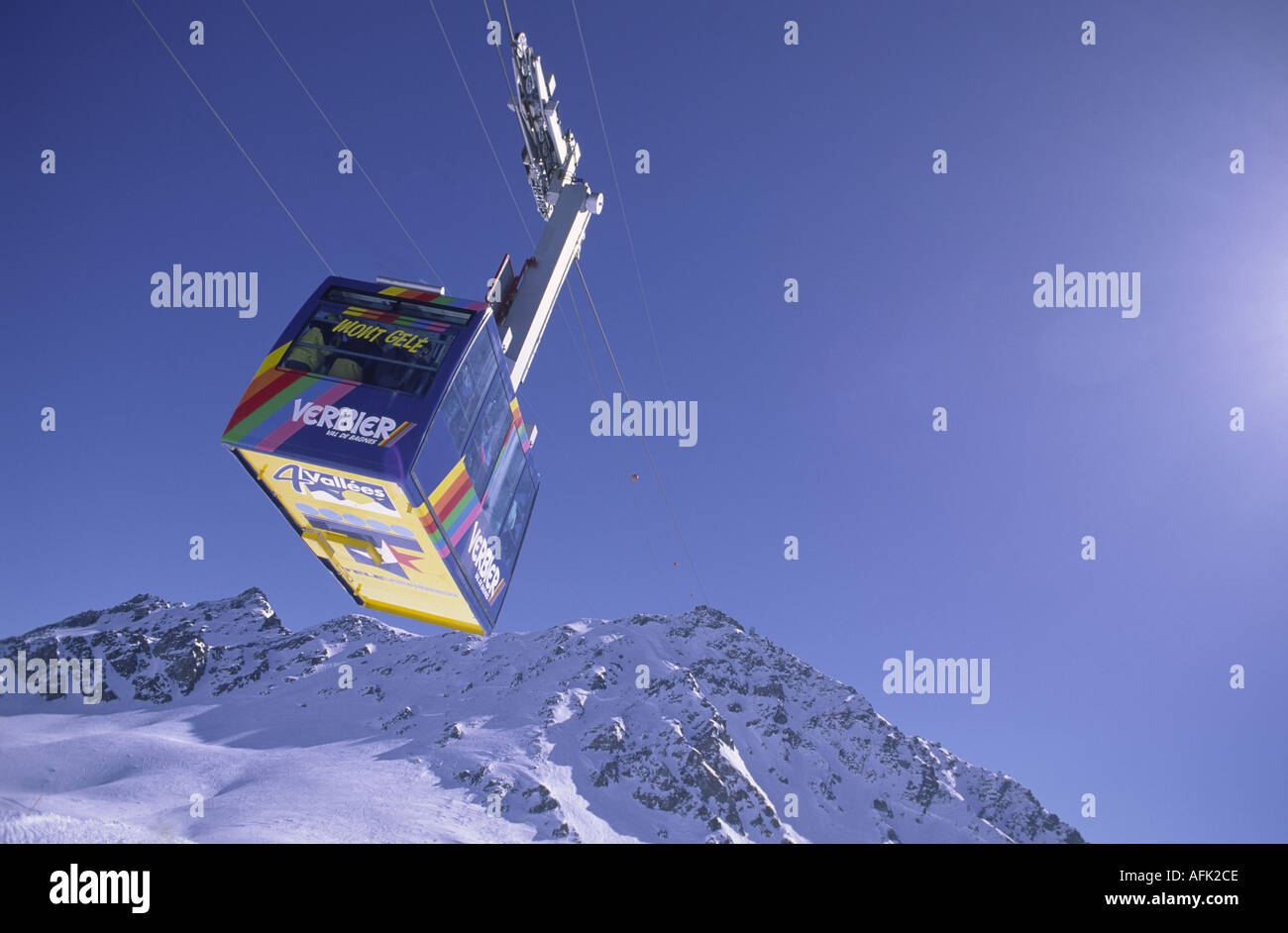 cable car verbier switzerland Stock Photo - Alamy