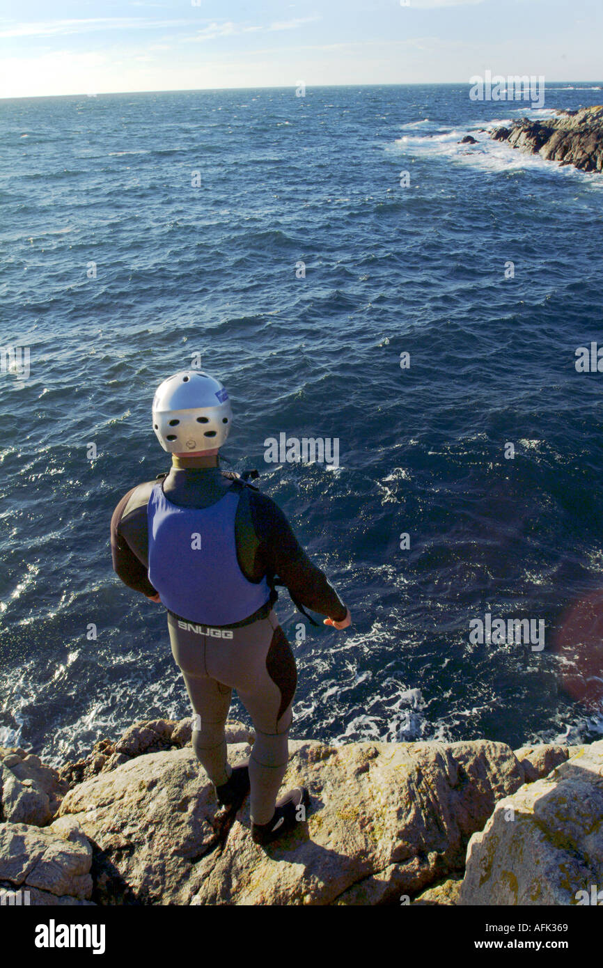 Cliff jumping in Tiree Scotland Scottish isles Hebridean Isles Hebrides ...
