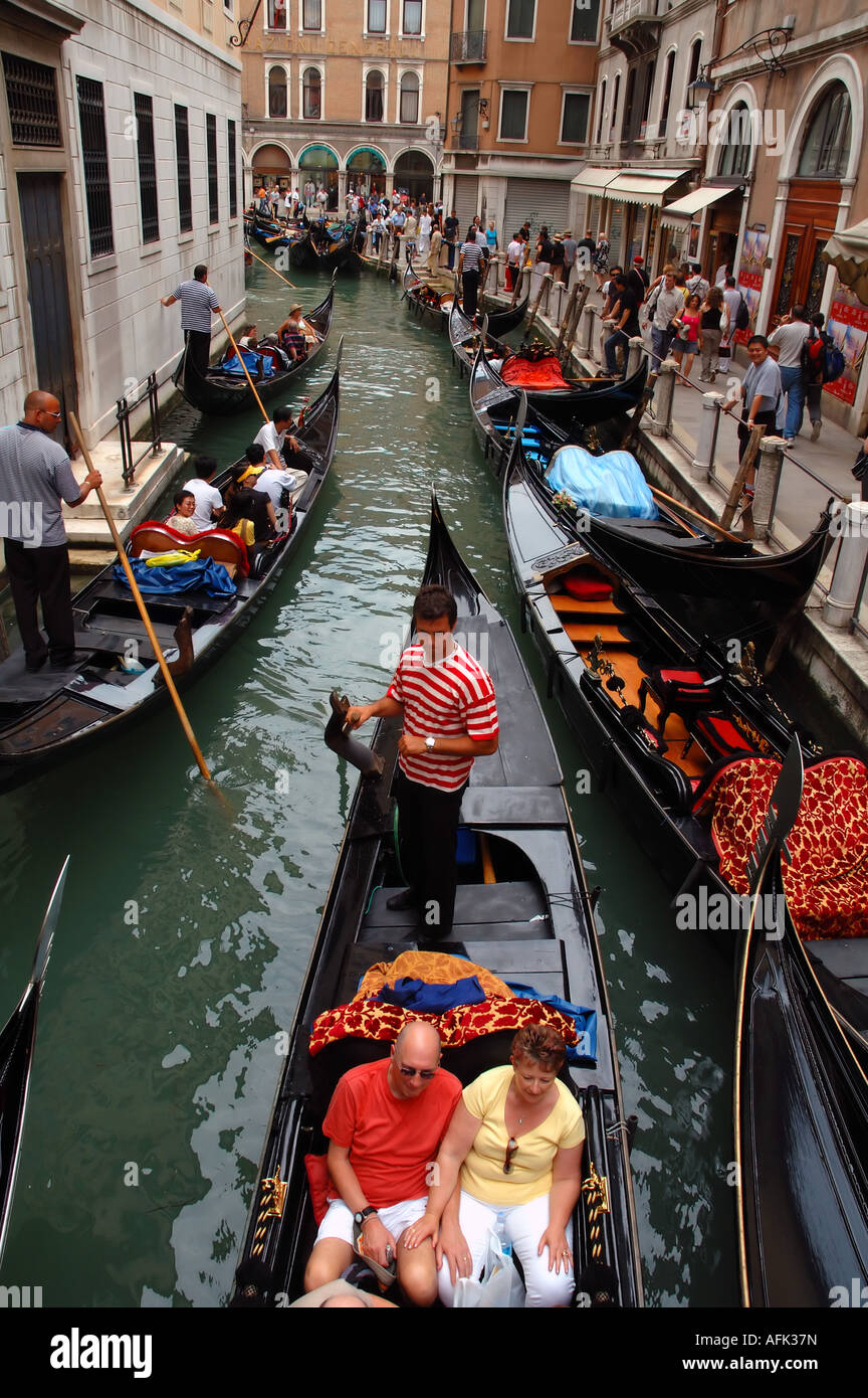 Gondola traffic jam Venice Italy No MR or PR Stock Photo - Alamy