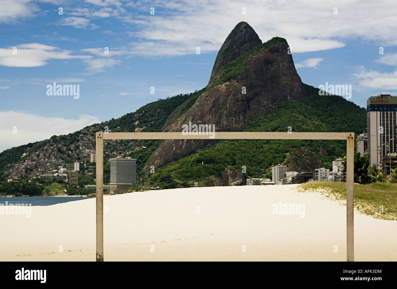 Soccer goal on beach in brazil Stock Photo - Alamy