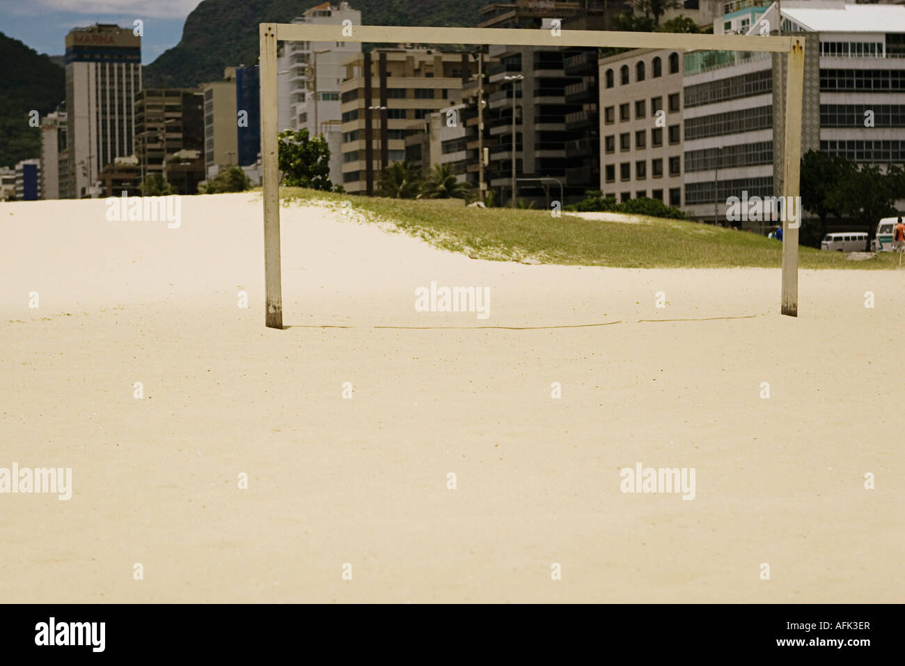 Soccer goal on beach in brazil Stock Photo - Alamy