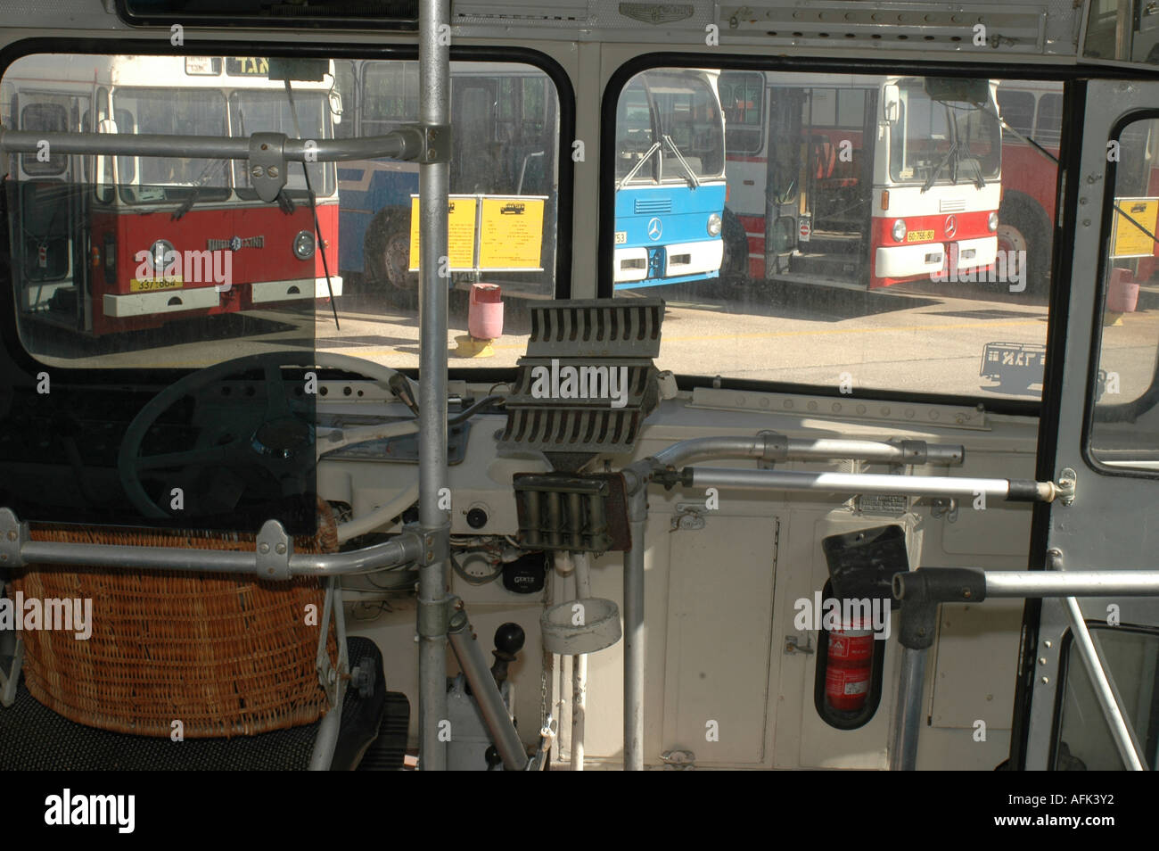 interior vintage bus Transport Museum Israel Stock Photo - Alamy