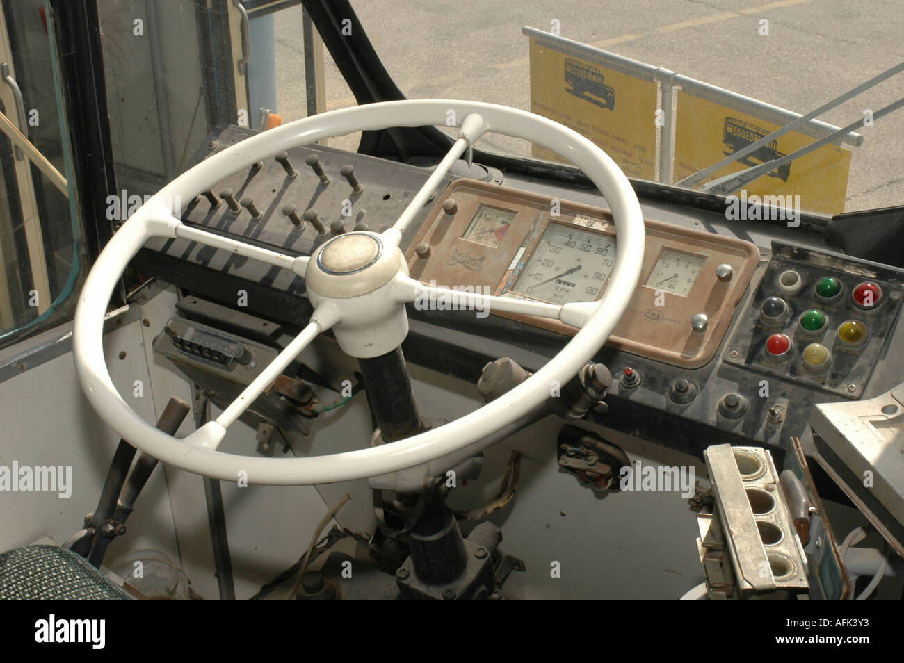 interior vintage bus Transport Museum Israel Stock Photo - Alamy