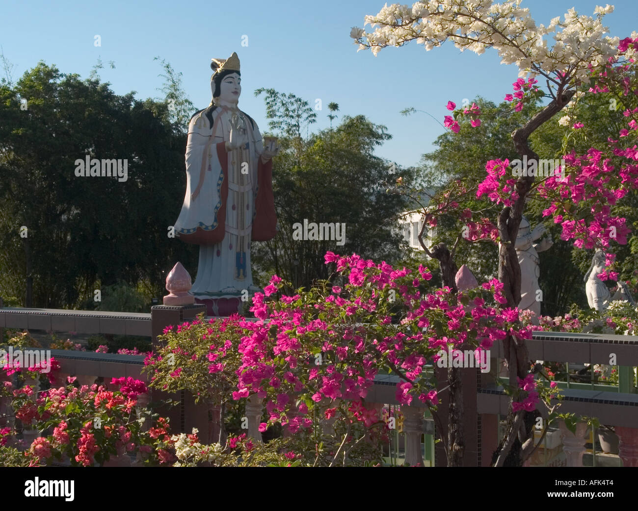 LARGE STATUE CHINESE TEMPLE, KOTA KINABALU, SABAH, MALAYSIA Stock Photo ...