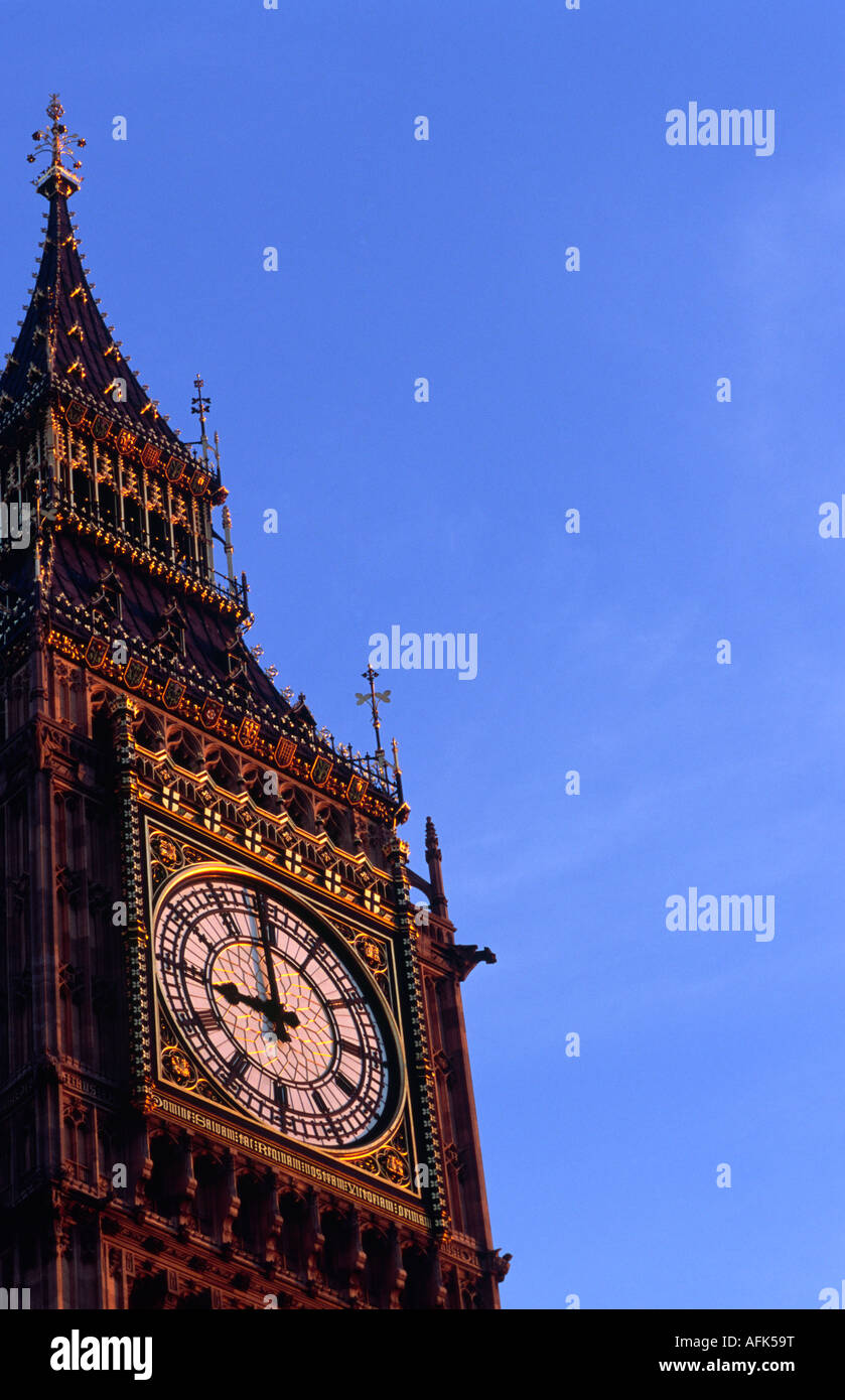 The ornate face of London's iconic Clock Tower known as Big Ben. The ...