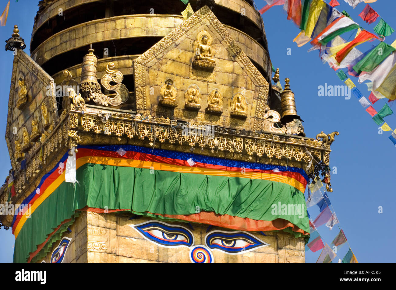 Swayambhunat Swayambhunath temple stupa Kathmandu NEPAL Asia Katmandu ...