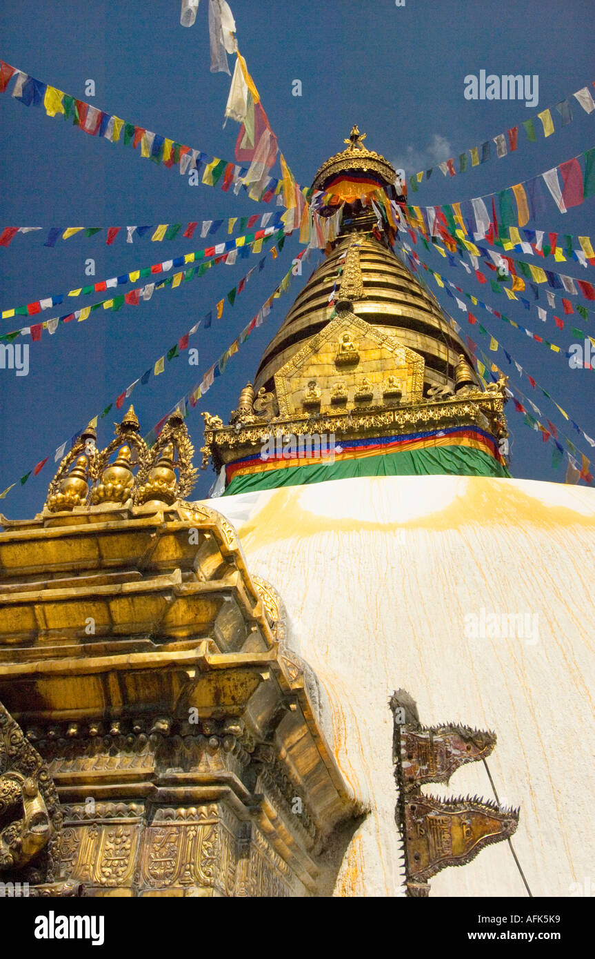 Swayambhunat swayambhunath temple stupa kathmandu hi-res stock ...