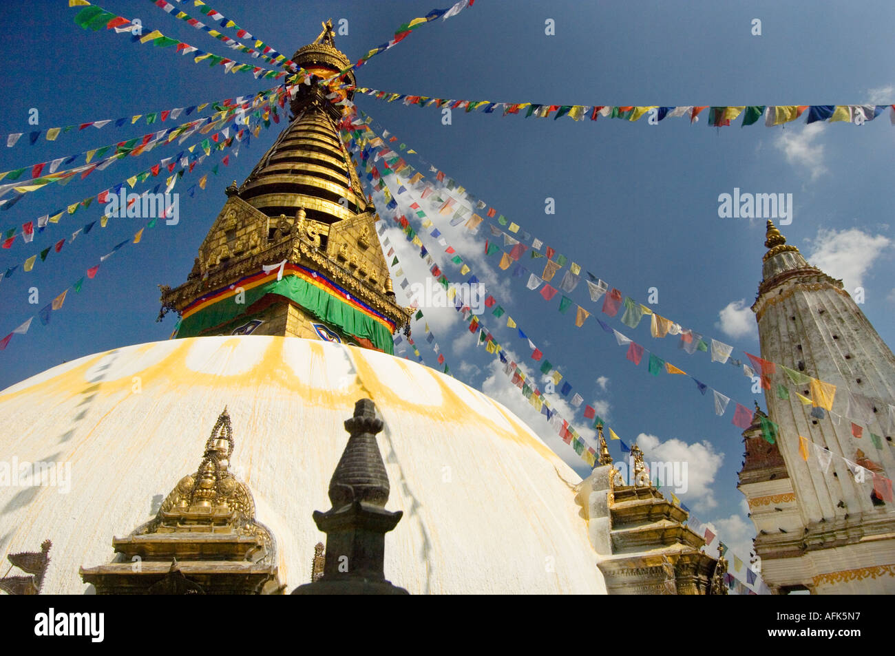 Swayambhunat Swayambhunath temple stupa Kathmandu NEPAL Asia Katmandu ...