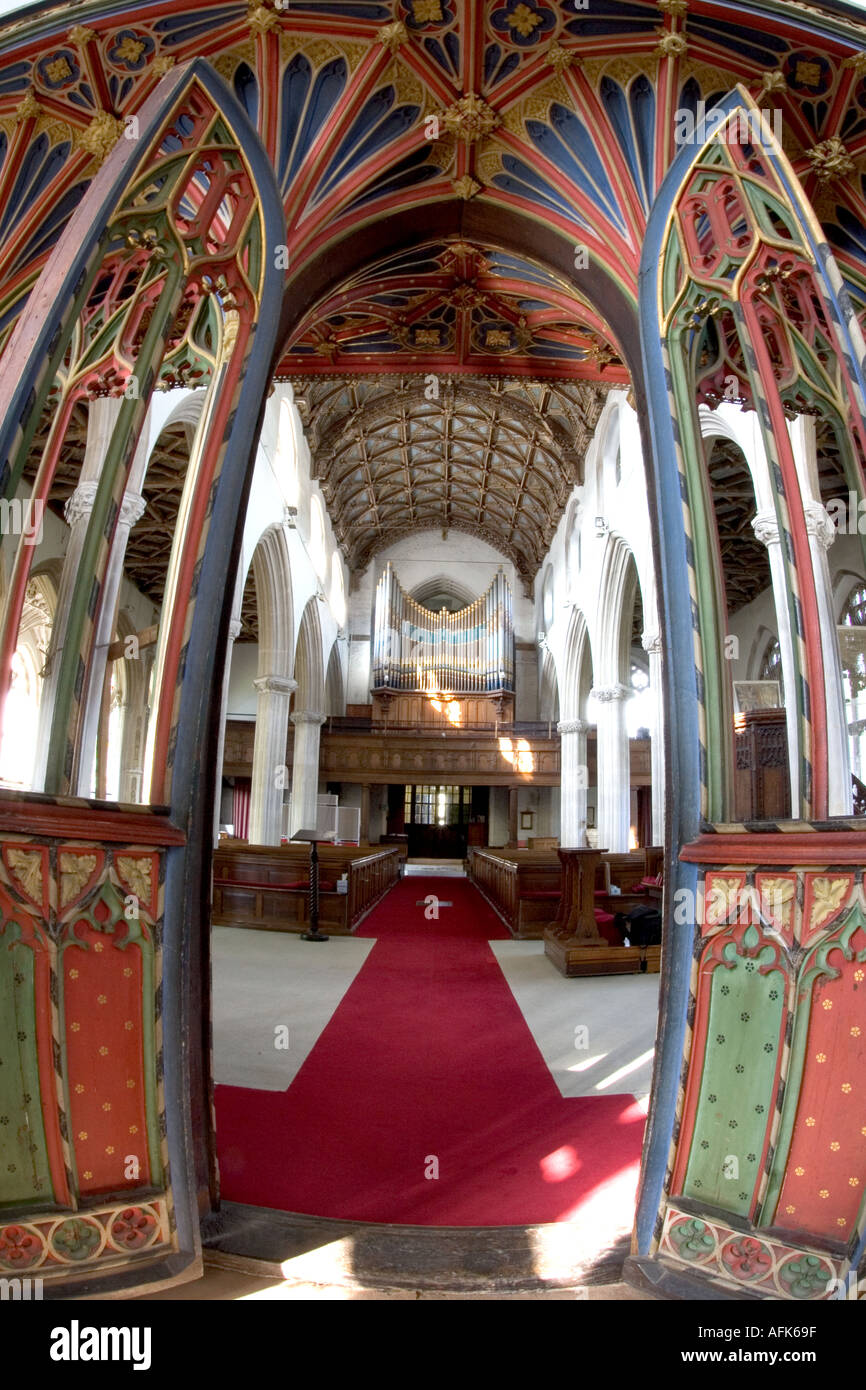 Devon Church with Screen Stock Photo - Alamy