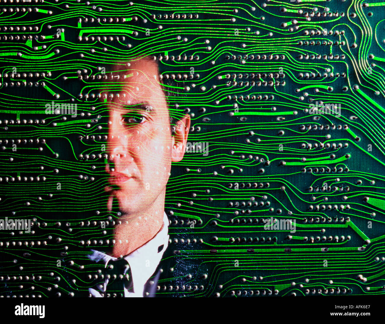 Man and technology Stock Photo - Alamy