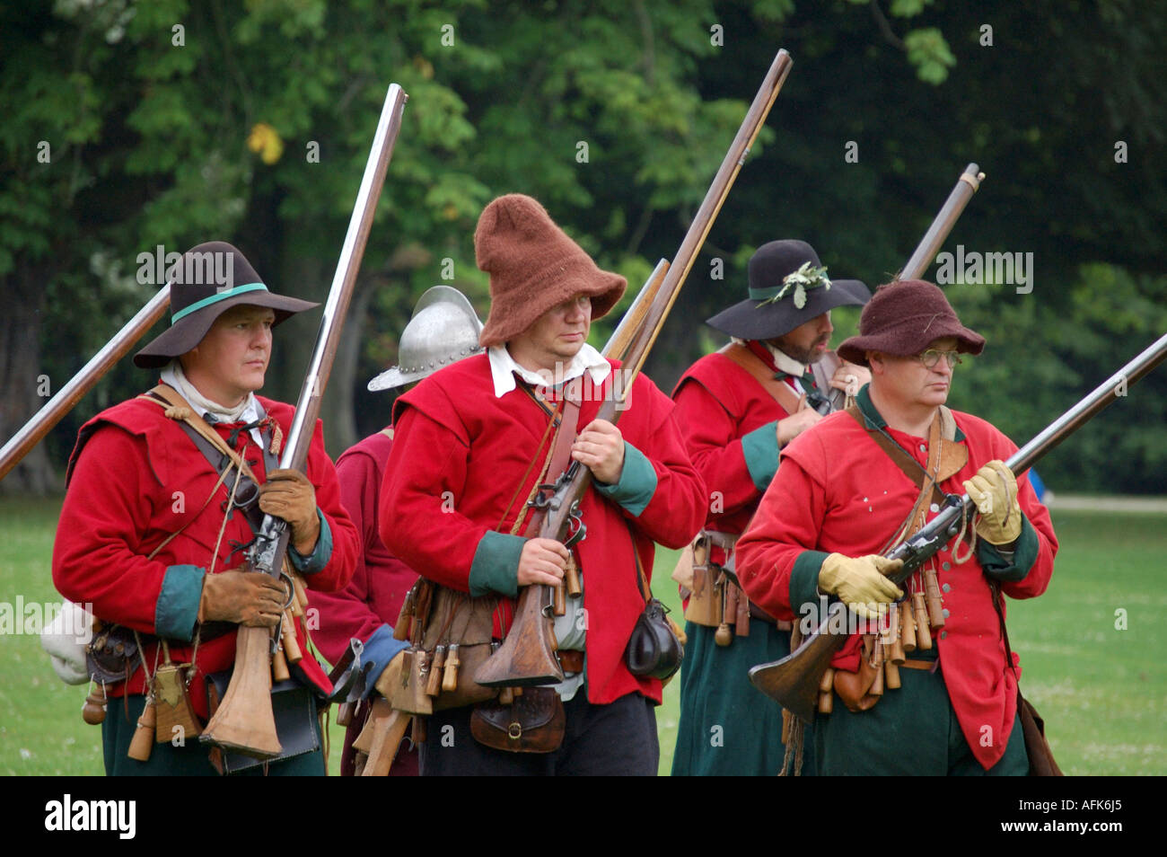 17th Century Musketeers at a English Civil war reenactment event Stock ...