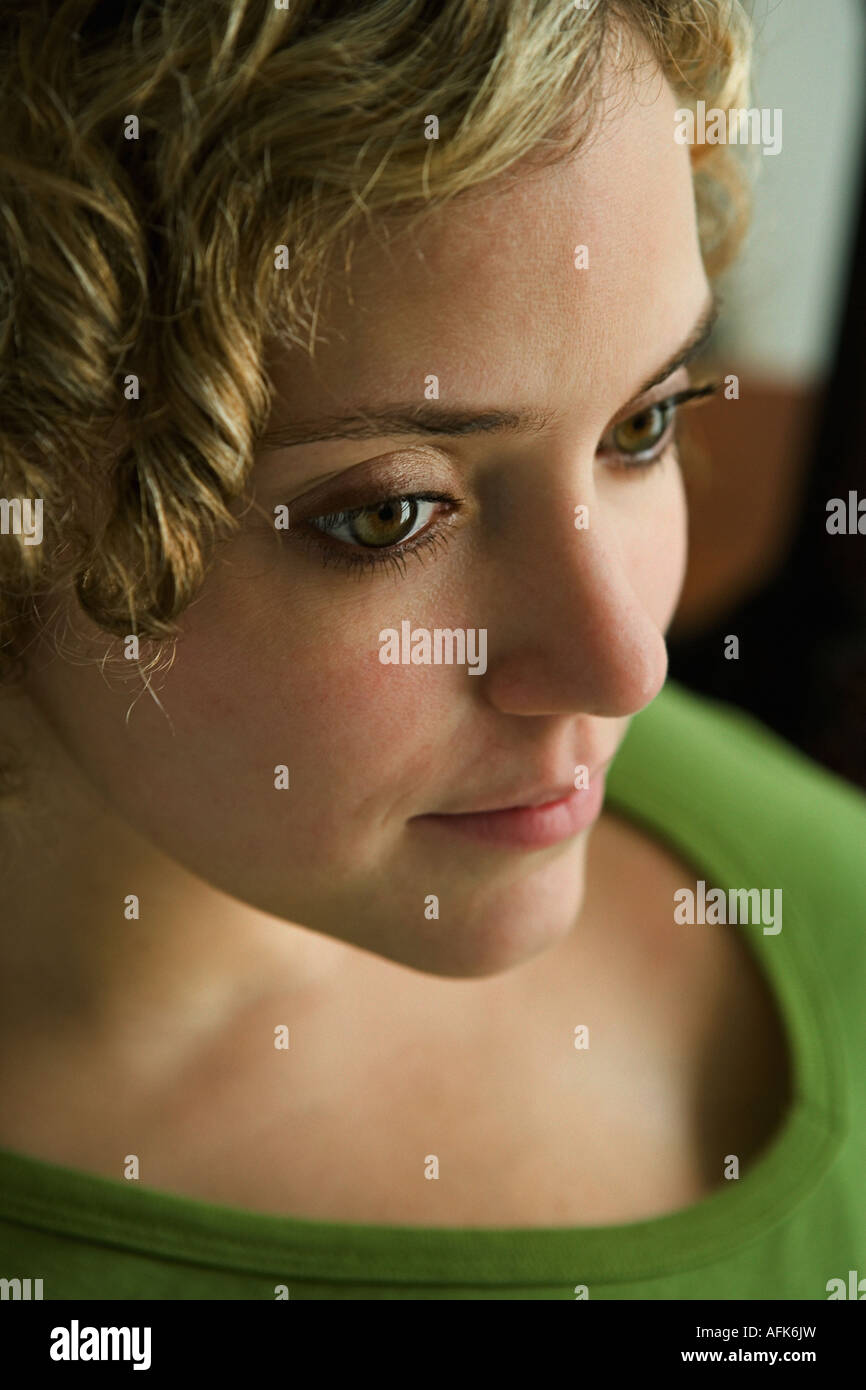 Portrait of a woman gazing Stock Photo - Alamy