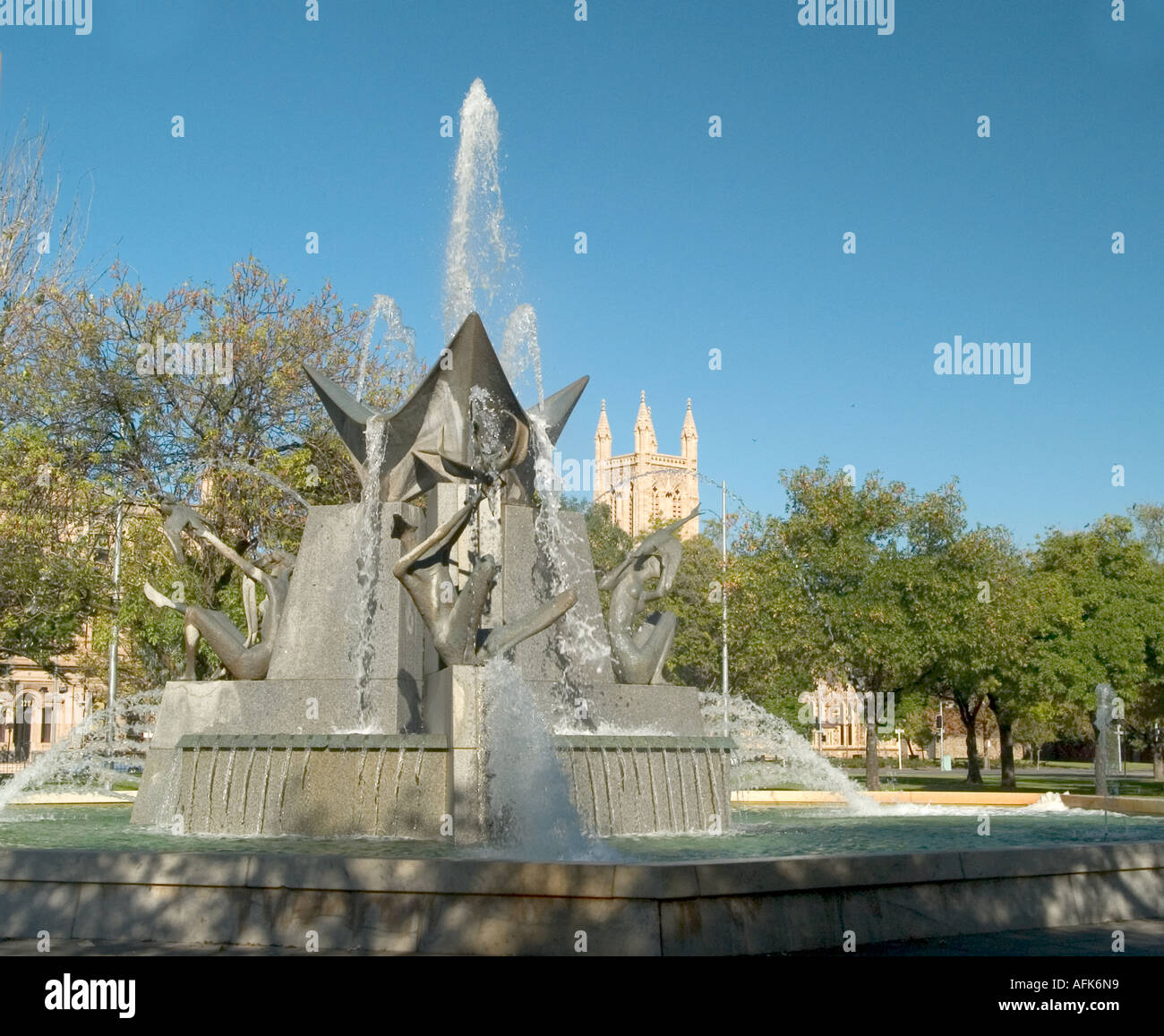THREE RIVERS FOUNTAIN, VICTORIA SQUARE, ADELAIDE, SOUTH AUSTRALIA Stock ...