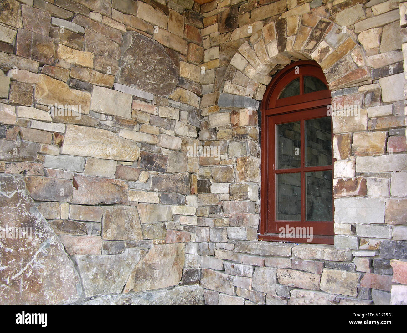 Stone Wall And Window Stock Photo - Alamy