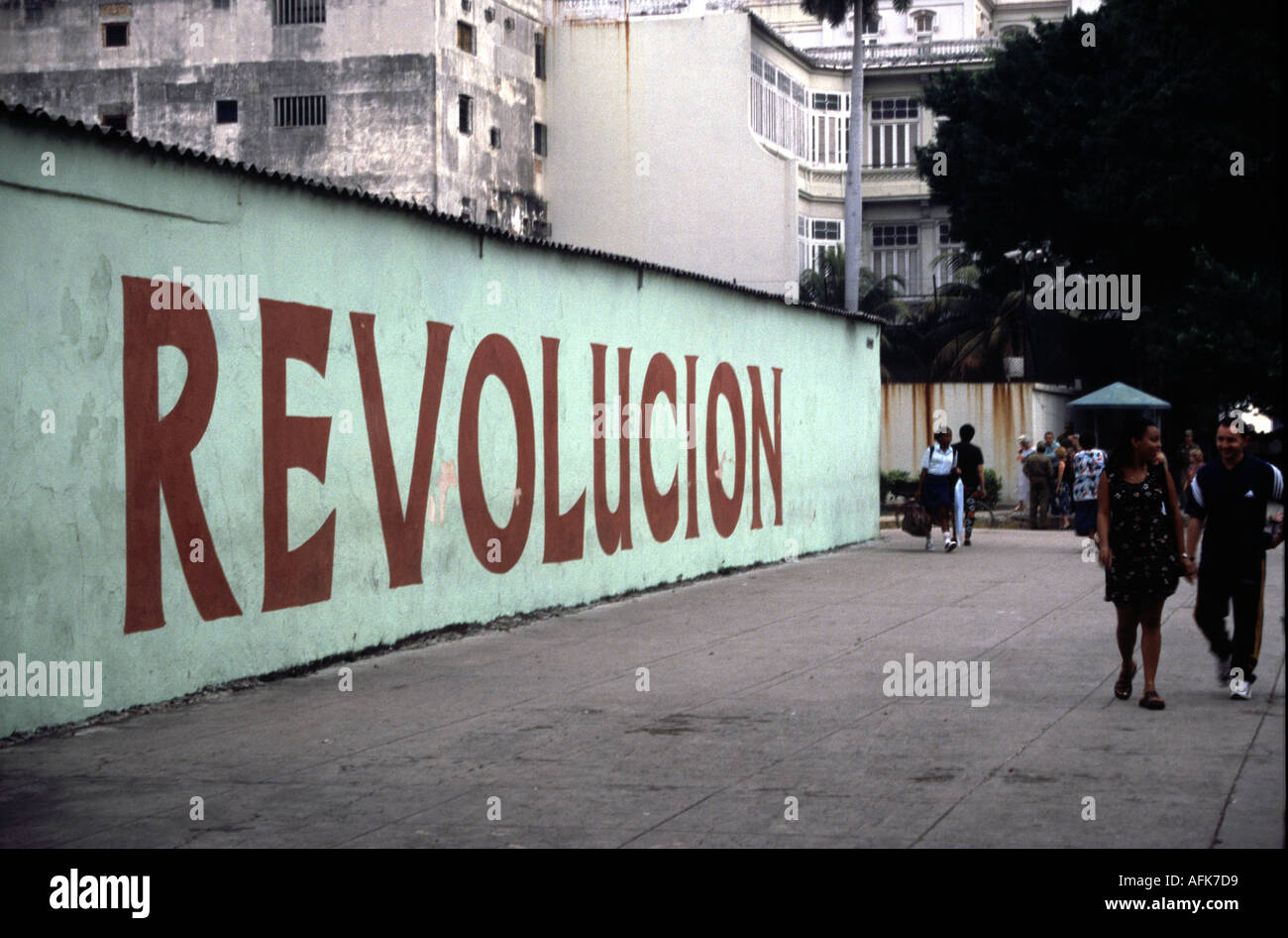 Revolucion Revolution sign in a street in Havana Cuba Stock Photo - Alamy