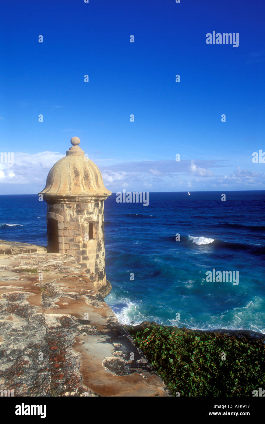 Lookout turret on El Morro Fortress in Old San Juan Puerto Rico ...