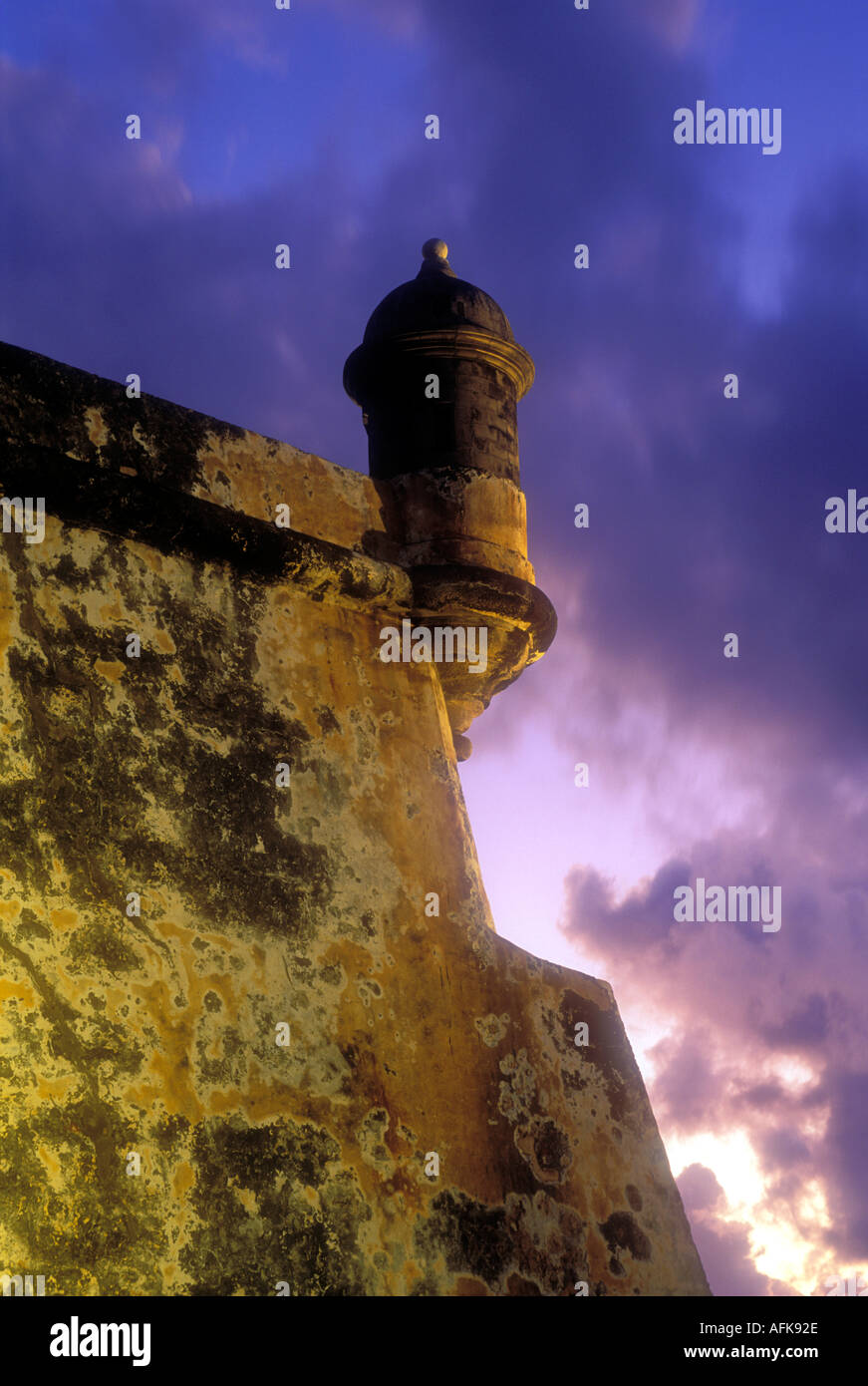 Evening view of El Morro Fortress in Old San Juan Puerto Rico Caribbean ...