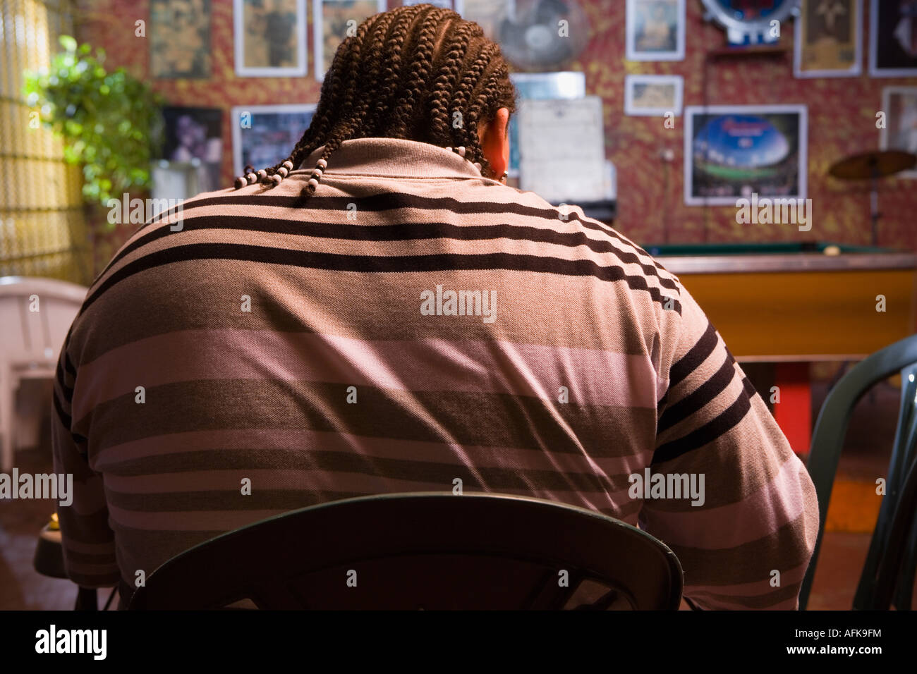 Back view of young man with corn rows Stock Photo - Alamy