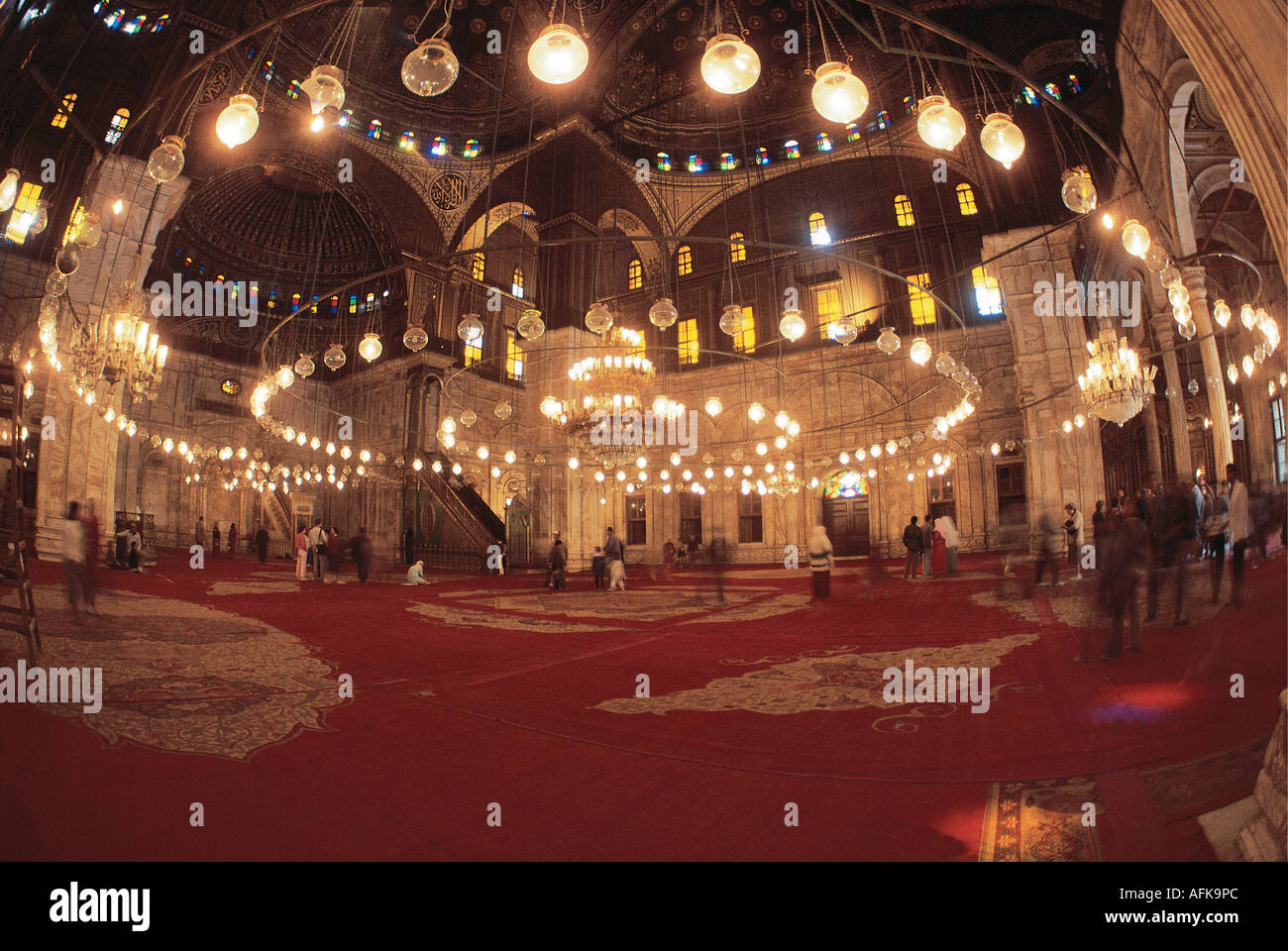 The interior of the Mohammed Ali Mosque The Citadel Cairo Egypt Stock ...