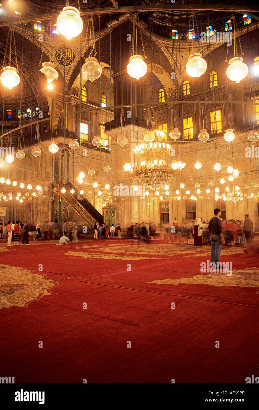The interior of the Mohammed Ali Mosque The Citadel Cairo Egypt Stock ...