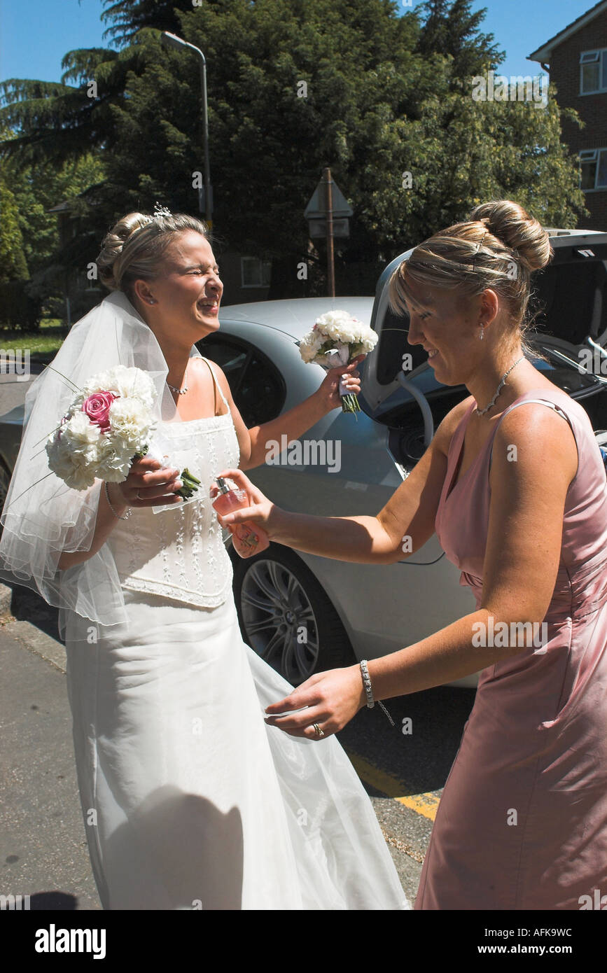 Bride arriving at her wedding ceremony Stock Photo - Alamy