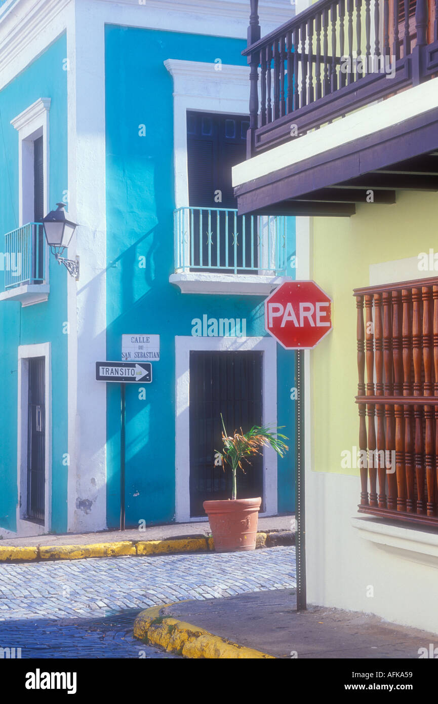 Street scene in Old San Juan Puerto Rico Caribbean Stock Photo - Alamy