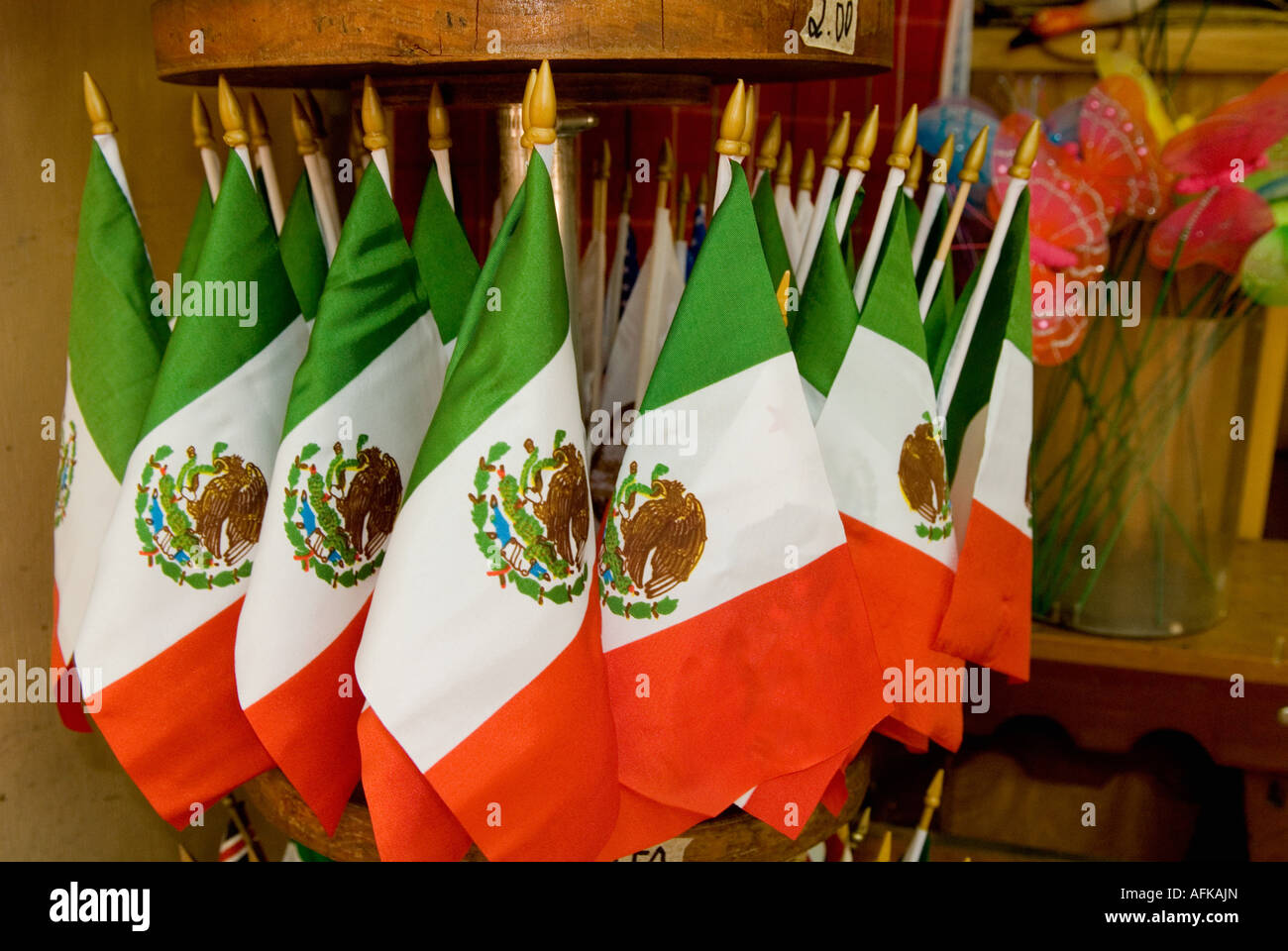 Close-up of Mexican flags in a store Stock Photo - Alamy