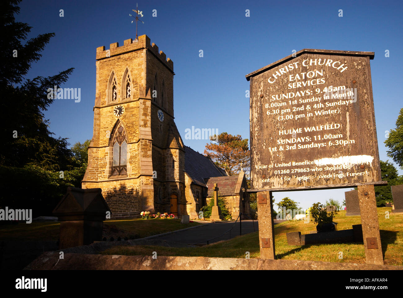 The Christ Church Eaton at Hulme Walfield With Service Board Nr ...