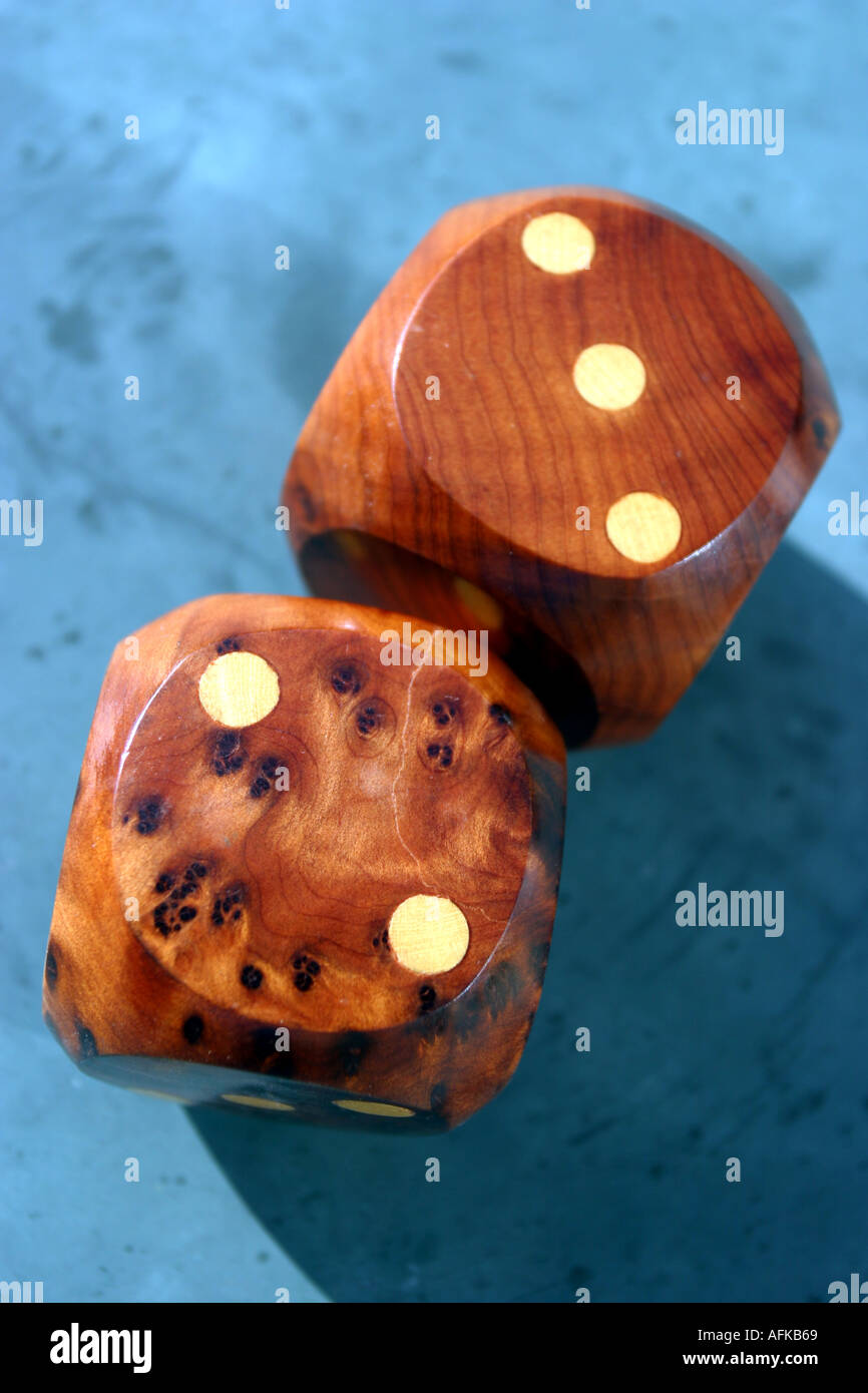 Wood dice Stock Photo - Alamy